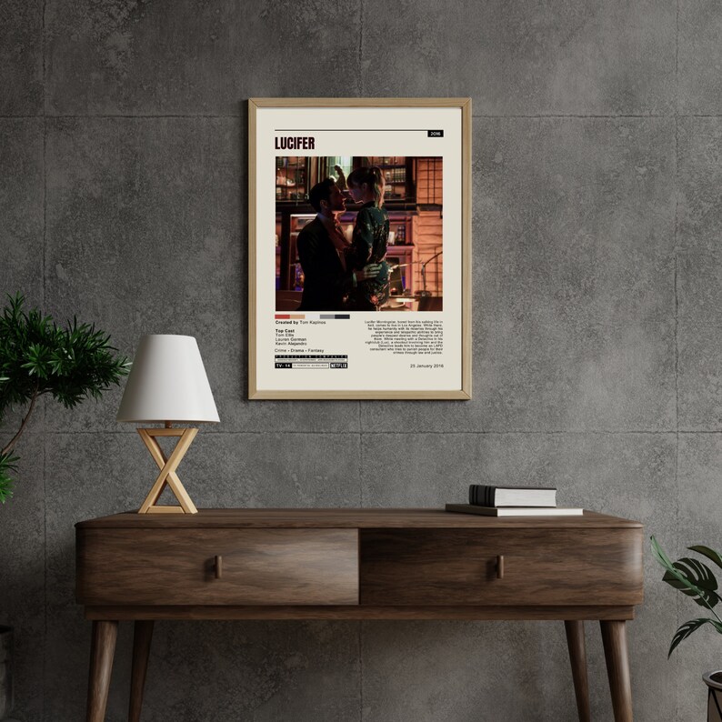 Lucifer Poster, Tom Kapinos, Tv Series, Minimal Movie Art,digital ...