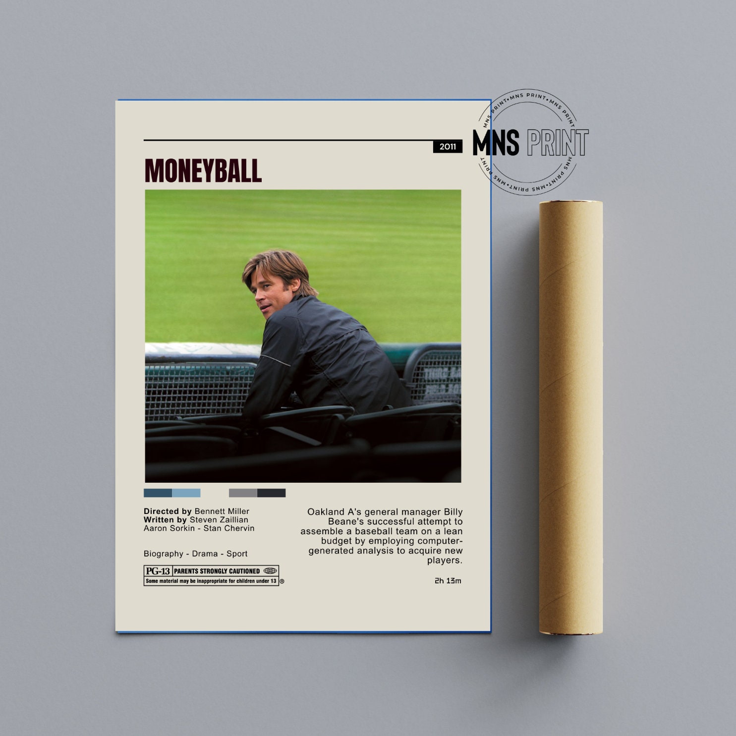 Moneyball Poster, Bennett Miller, Minimal Movie Art, Retro Movie Poster ...