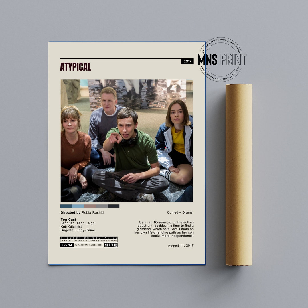 Atypical Poster, Robia Rashid, Tv Series Minimal Movie Art, Retro Movie ...