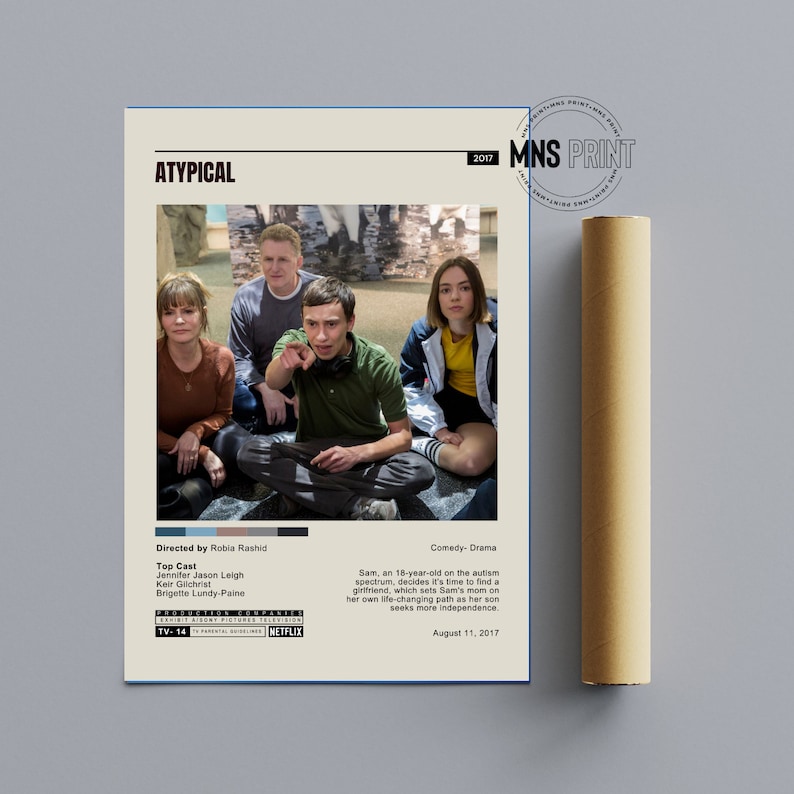 Atypical Poster, Robia Rashid, Tv Series Minimal Movie Art, Retro Movie ...