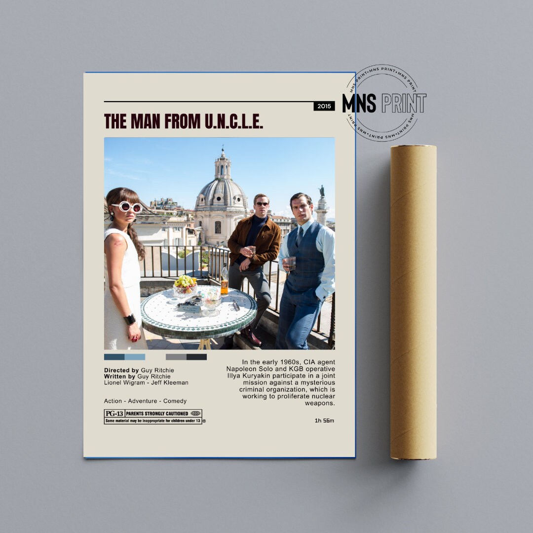 The Man From U.N.C.L.E. Poster, Guy Ritchie, Minimal Movie Art, Retro ...