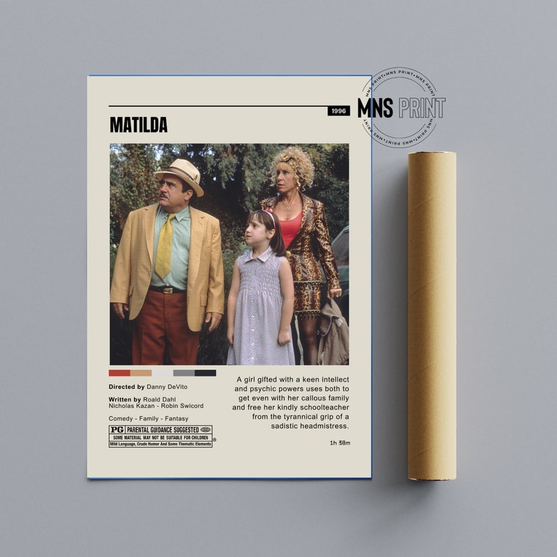 Matilda Poster, Danny Devito, Minimal Movie Art, Retro Movie Poster ...