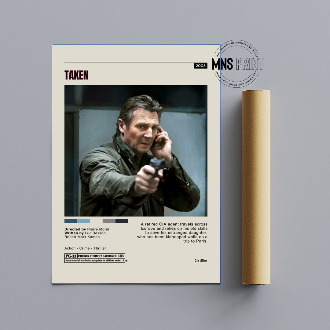 Taken Poster, Pierre Morel, Minimal Movie Art, Retro Movie Poster ...