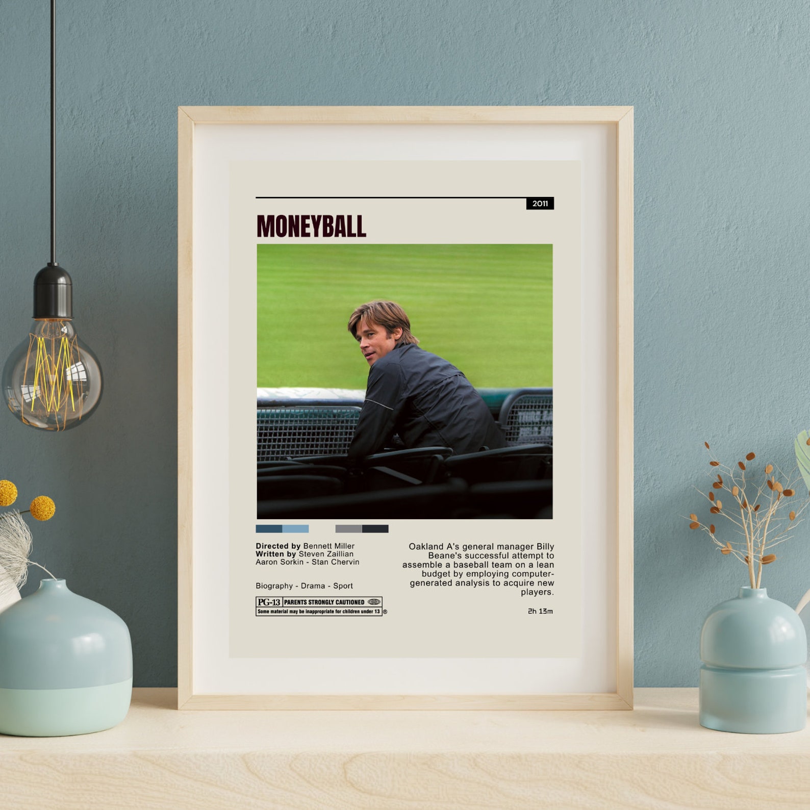 Moneyball Poster, Bennett Miller, Minimal Movie Art, Retro Movie Poster ...