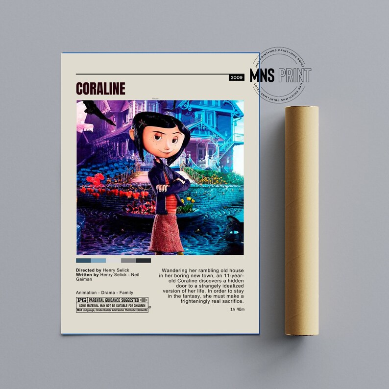 Coraline Poster, Henry Selick, Minimal Movie Art, Retro Movie Poster ...