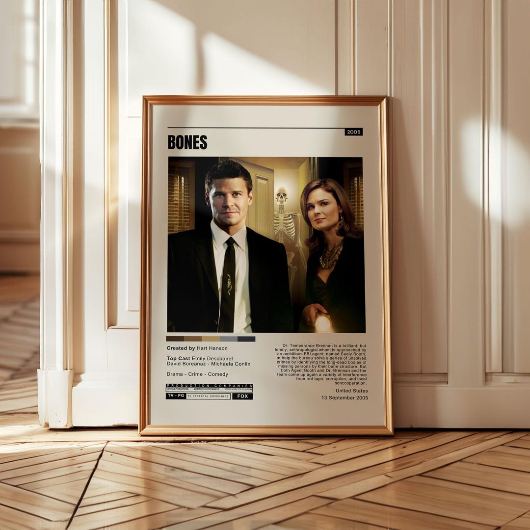 Bones TV Series Poster, Crime Drama FBI Aesthetic Art (digital Download ...