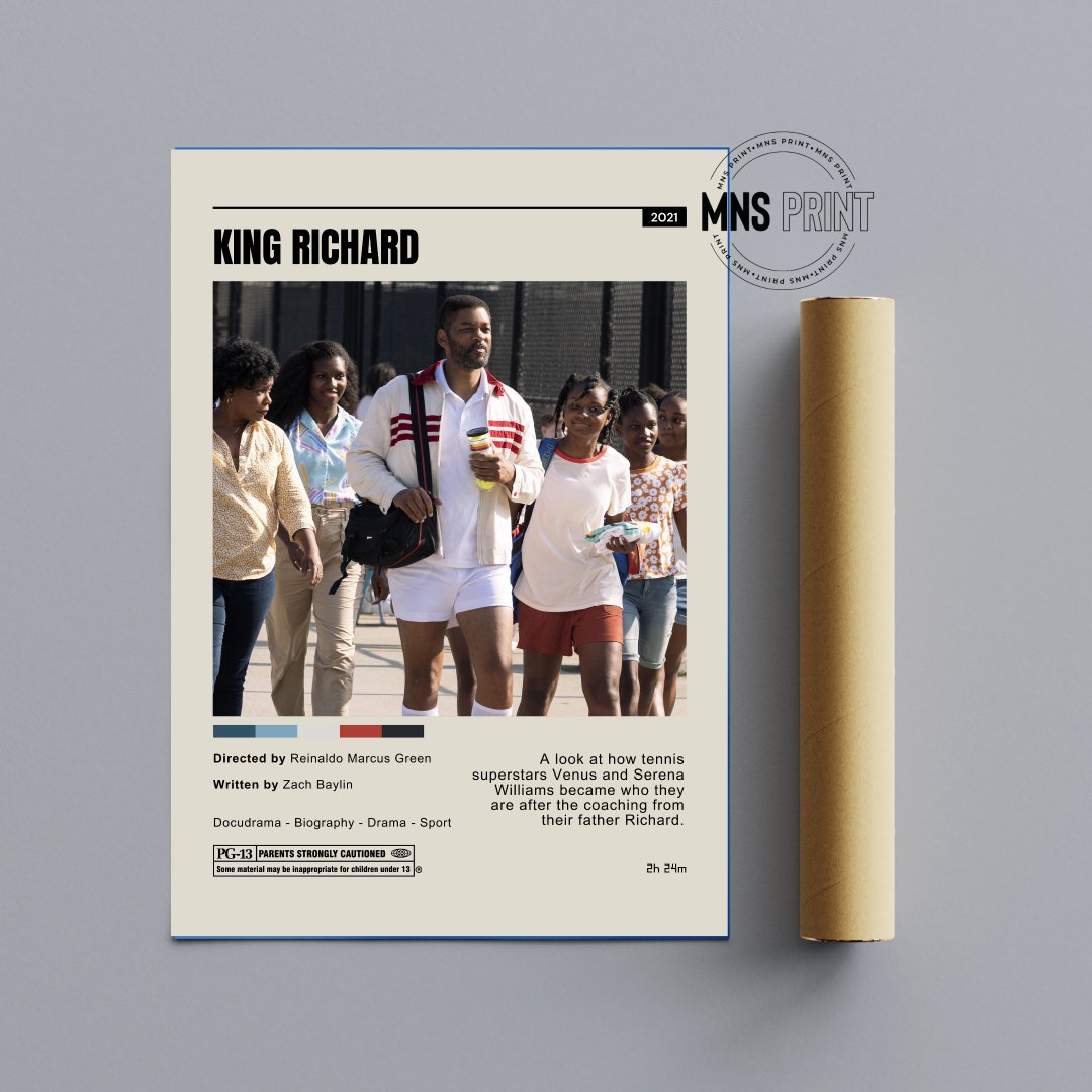 King Richard Poster, Reinaldo Marcus Green, Minimal Movie Art, Retro ...