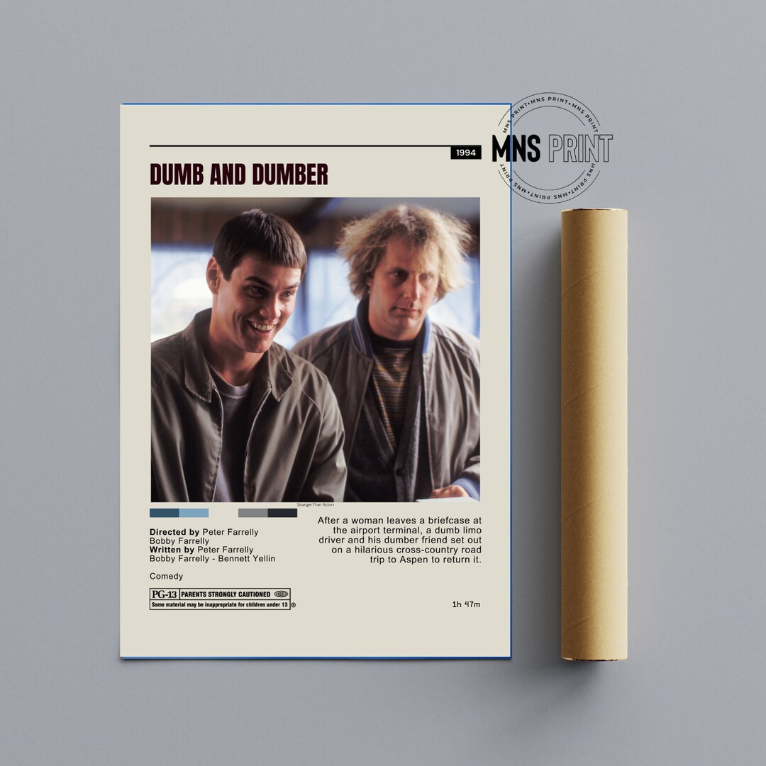 Dumb and Dumber Poster, Peter Farrelly, Minimal Movie Art, Retro Movie ...