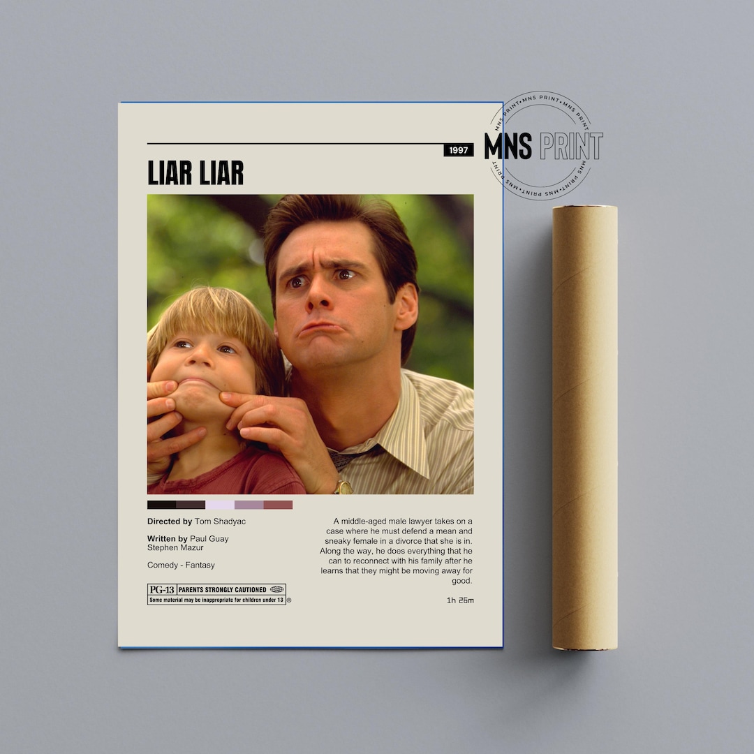 Liar Liar Poster, Tom Shadyac, Minimal Movie Art, Retro Movie Poster ...