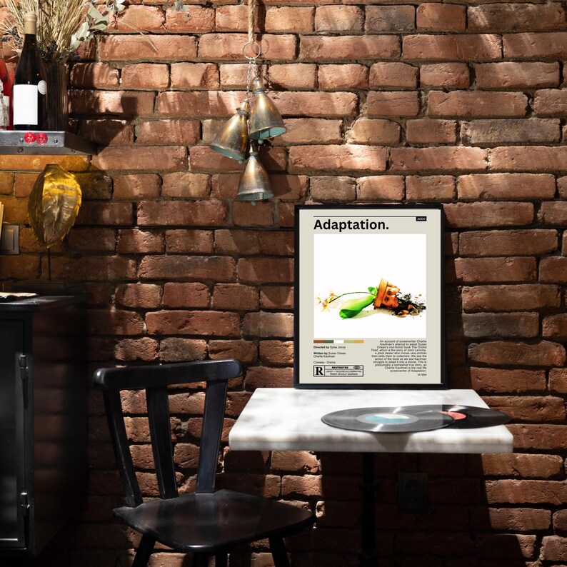 Adaptation Poster, Spike Jonze, Minimal Movie Art, Retro Movie Poster ...