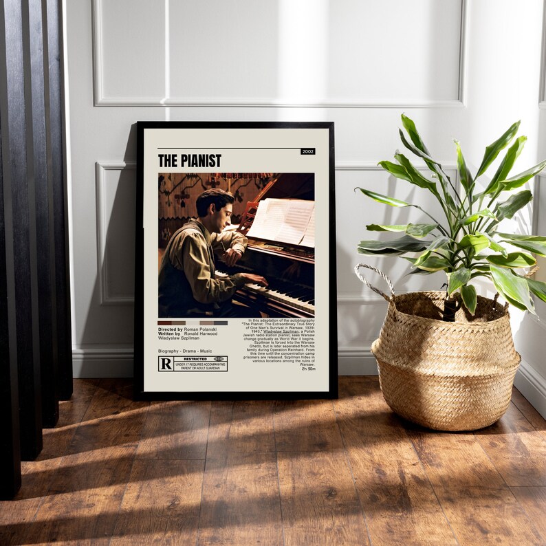 The Pianist Poster, Roman Polanski, Minimal Movie Art, Retro Movie ...