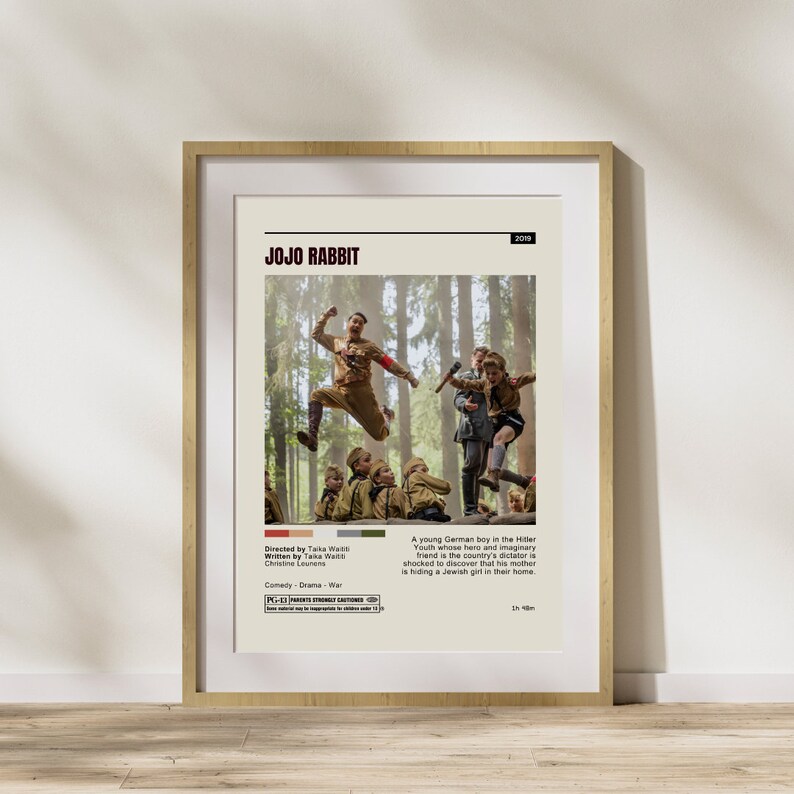 Jojo Rabbit Poster, Taika Waititi, Minimal Movie Art, Retro Movie ...