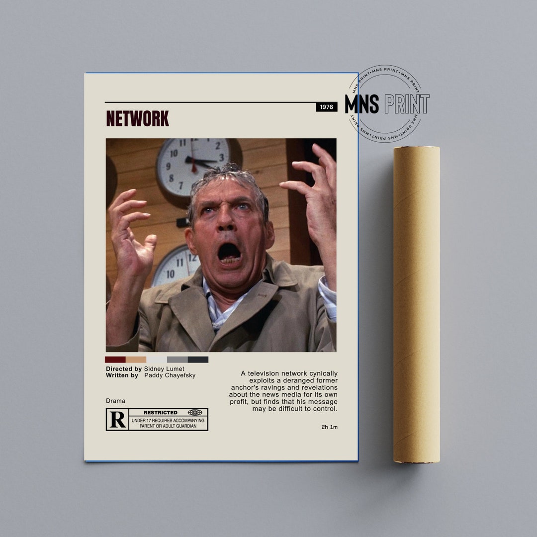 Network Poster, Sidney Lumet, Minimal Movie Art, Retro Movie Poster ...