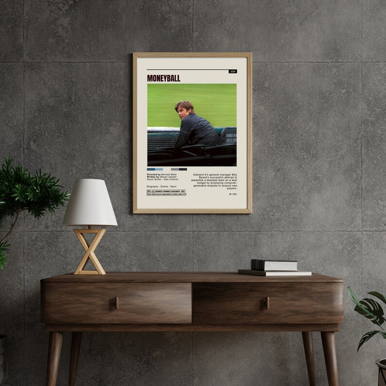 Moneyball Poster, Bennett Miller, Minimal Movie Art, Retro Movie Poster ...