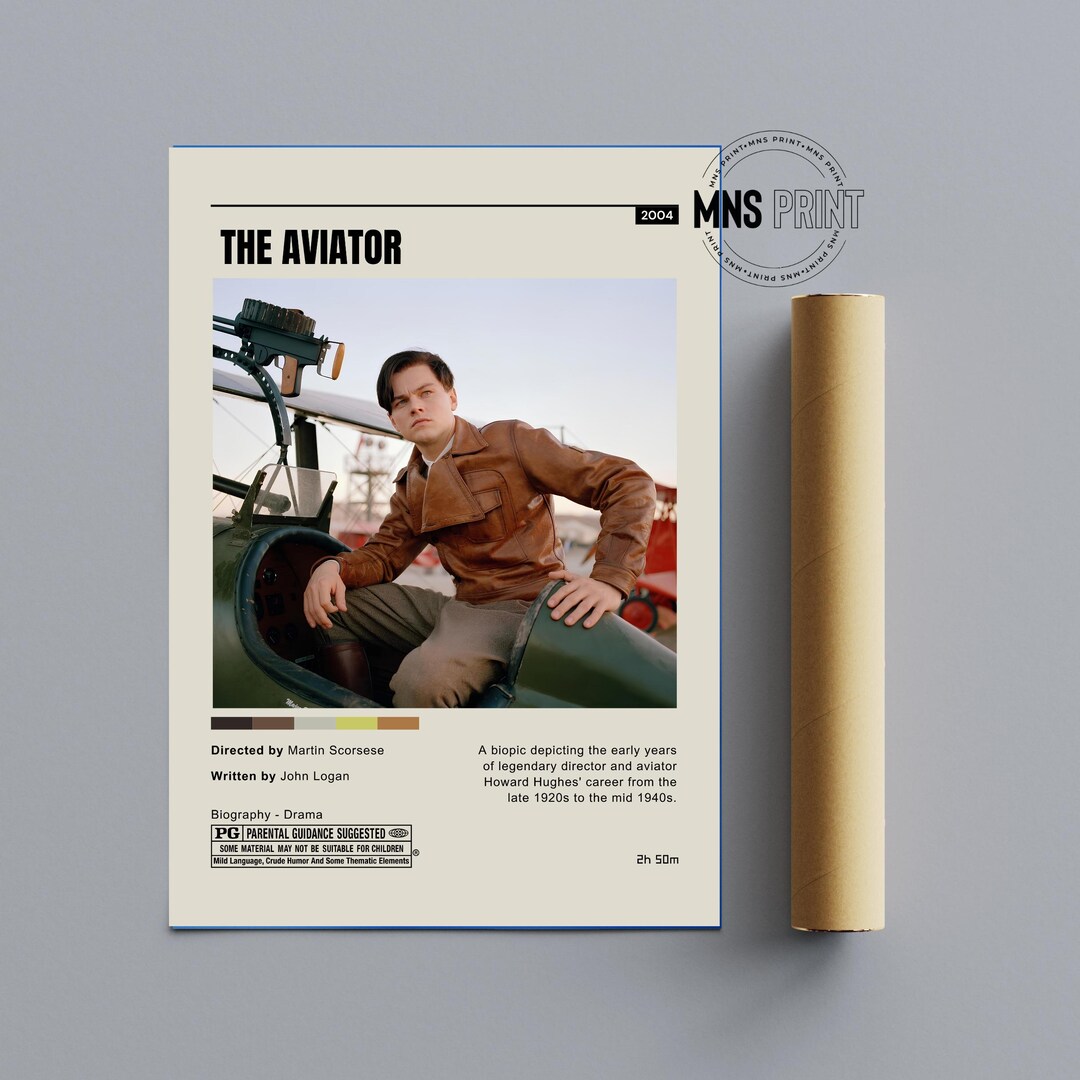 The Aviator Poster, Martin Scorsese, Minimal Movie Art, Retro Movie ...