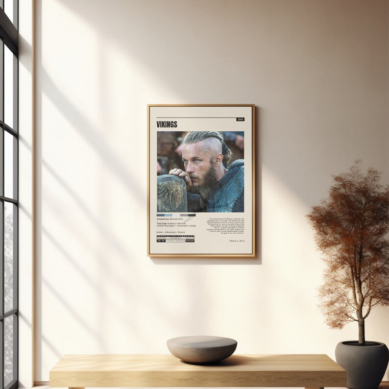 Vikings Poster, Michael Hirst, Tv Series, Minimal Movie Art, Retro ...