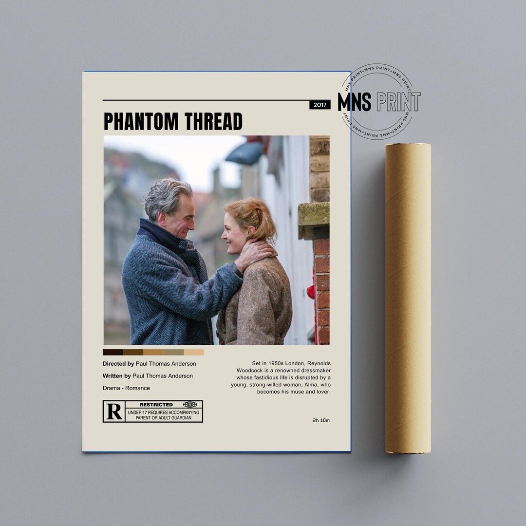 Phantom Thread Poster, Paul Thomas Anderson , Minimal Movie Art, Retro ...