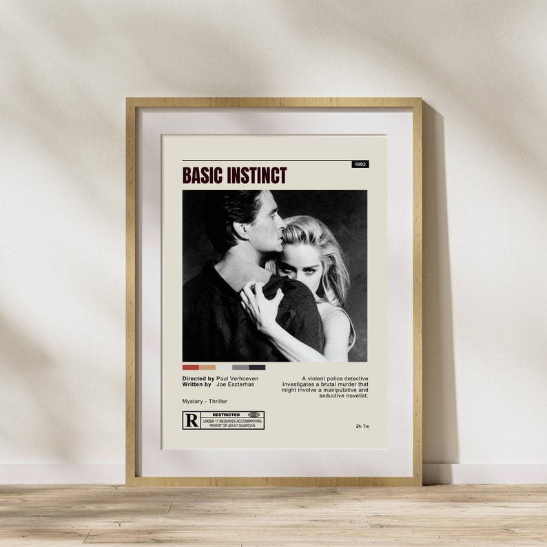 Basic Instinct Poster, Paul Verhoeven, Minimal Movie Art, Retro Movie ...