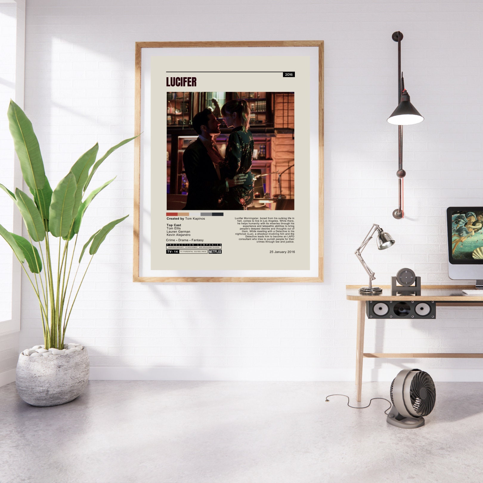 Lucifer Poster, Tom Kapinos, Tv Series, Minimal Movie Art,digital ...