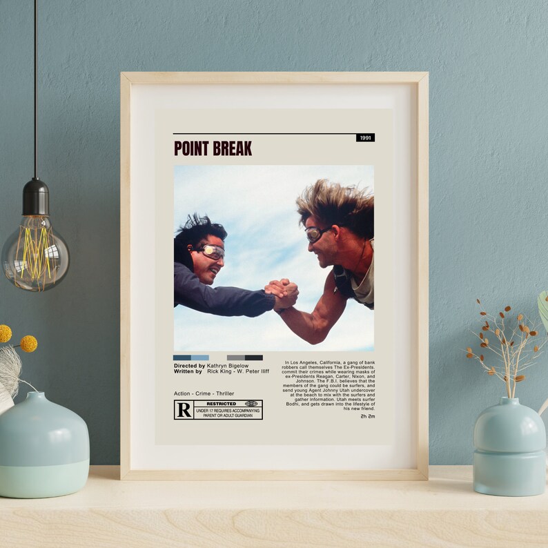 Point Break Poster, Kathryn Bigelow, Minimal Movie Art, Retro Movie ...