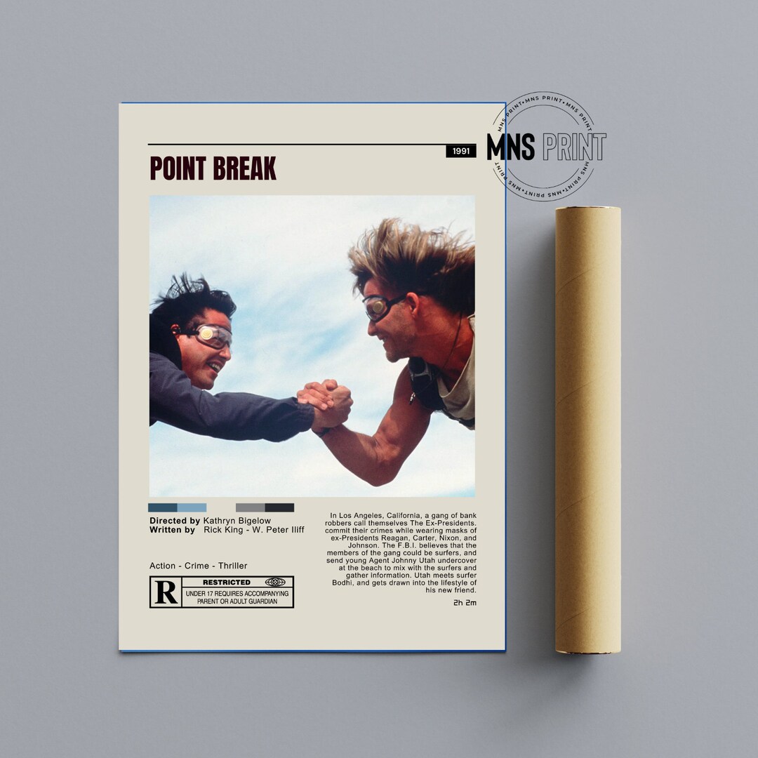 Point Break Poster, Kathryn Bigelow, Minimal Movie Art, Retro Movie ...