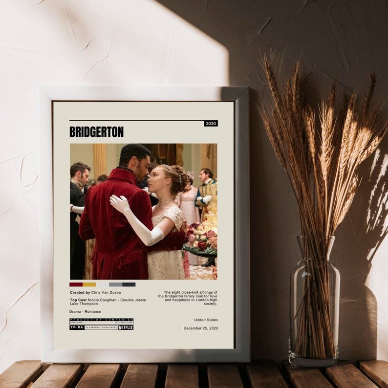 Bridgerton Poster, Chris Van Dusen, Tv Series, Minimal Movie Art, Retro ...