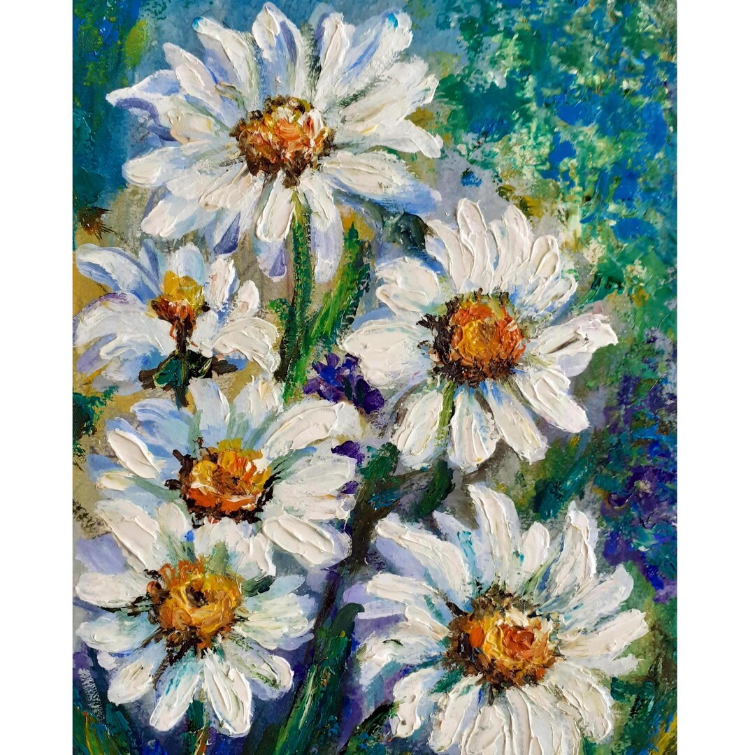Daisy Painting Wildflowers Painting Floral Artwork Flowers ...