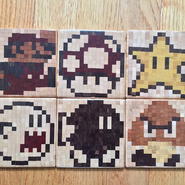 Mario Coasters - Etsy