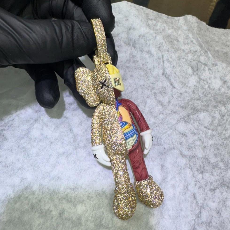 Custom 3D VVS Moissanite Cartoon Pendant 925 Silver Handmade Enamel ...