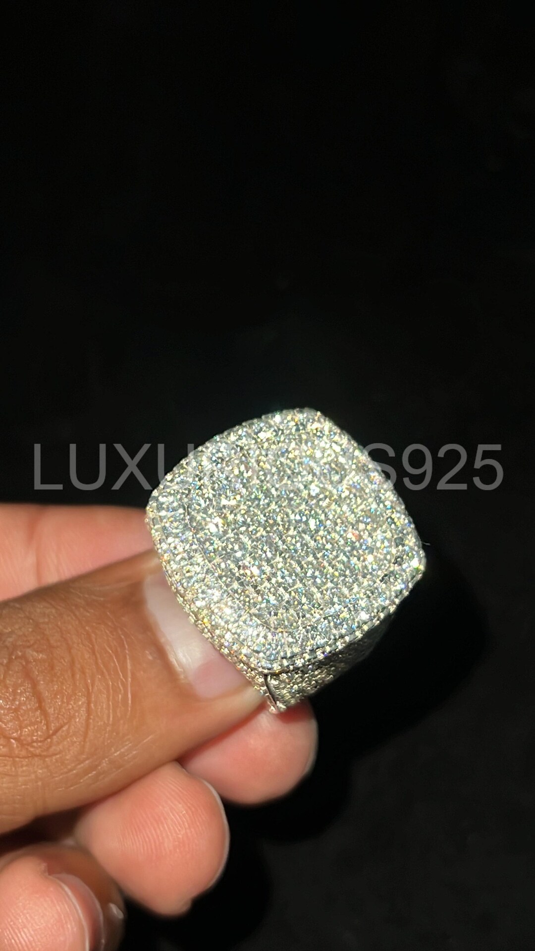 Custom VVS Moissanite Champion Ring, 925 Silver Iced Out Moissanite ...