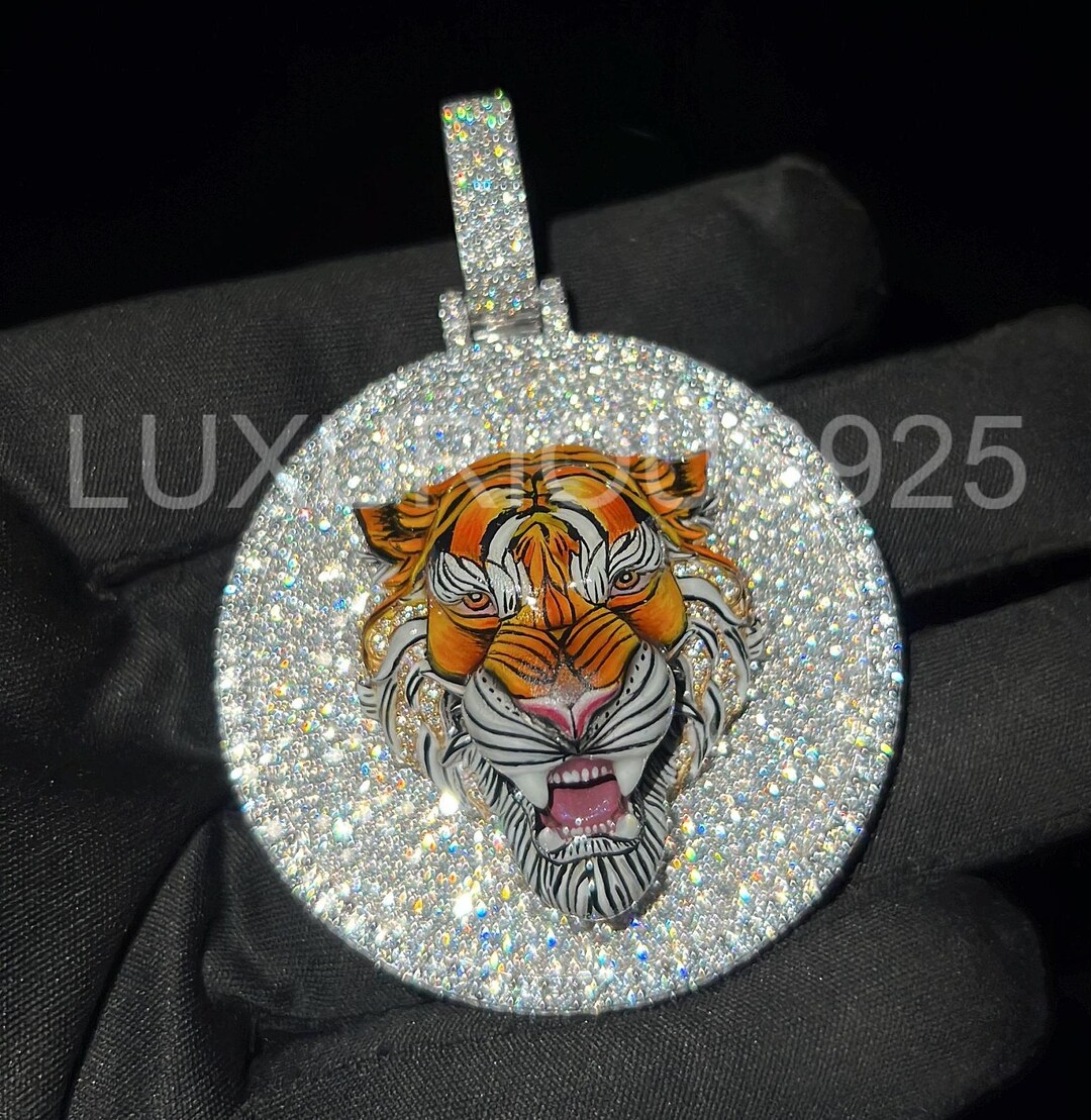 Fully Iced Out Charm Pendant VVS Moissanite Diamond Hip Hop Pendant 925 ...
