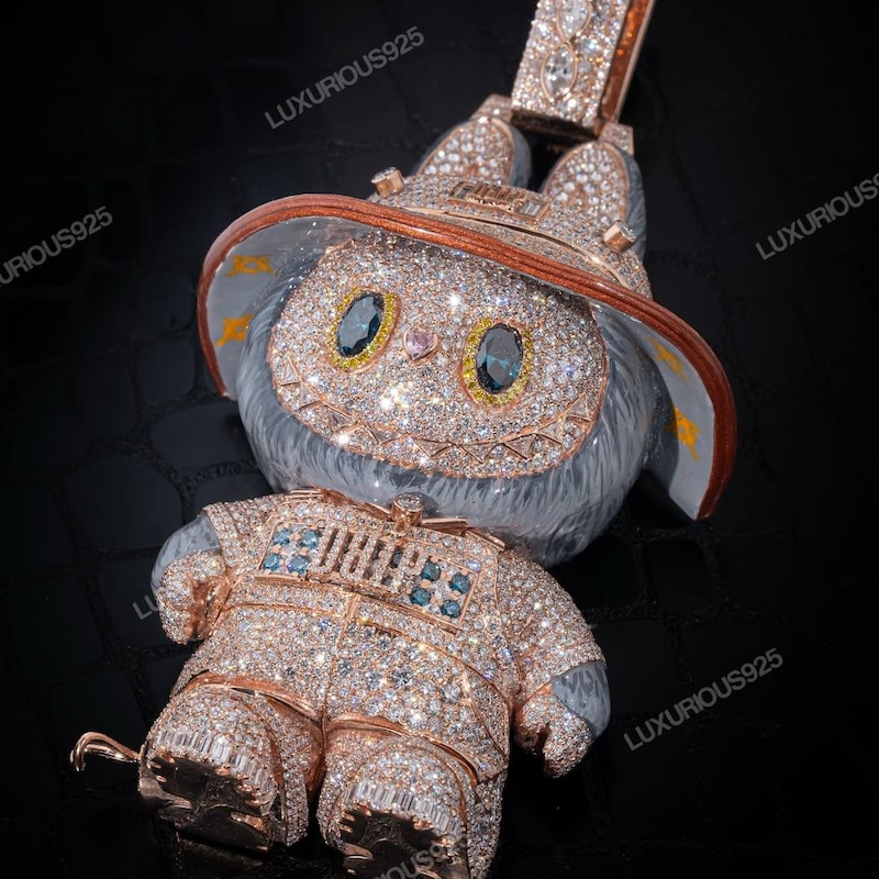 Labubu Iced Out Pendants - Etsy