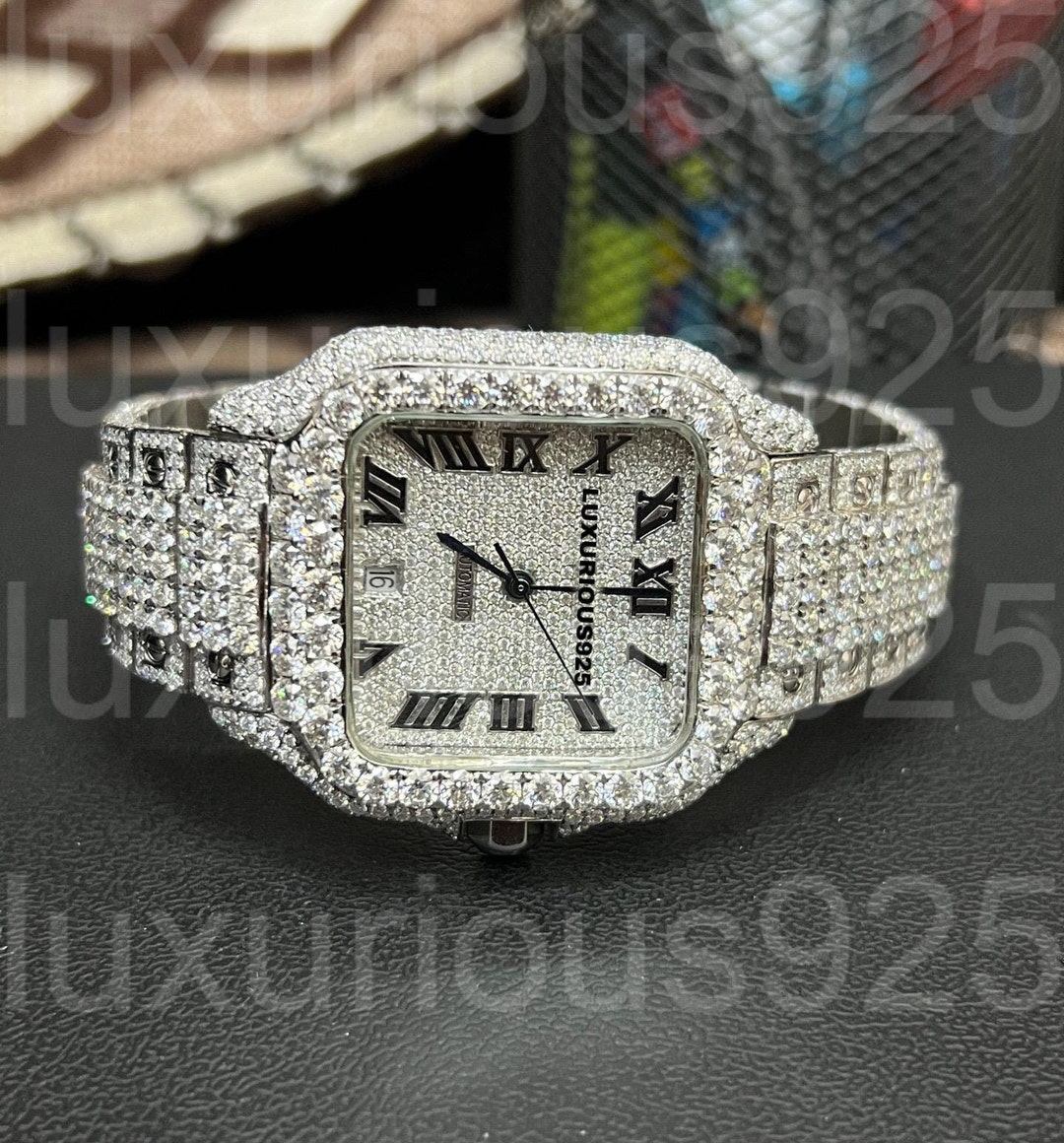 Moissanite Diamond Watch Iced Out Watches Luxury Fully Automatic VVV ...
