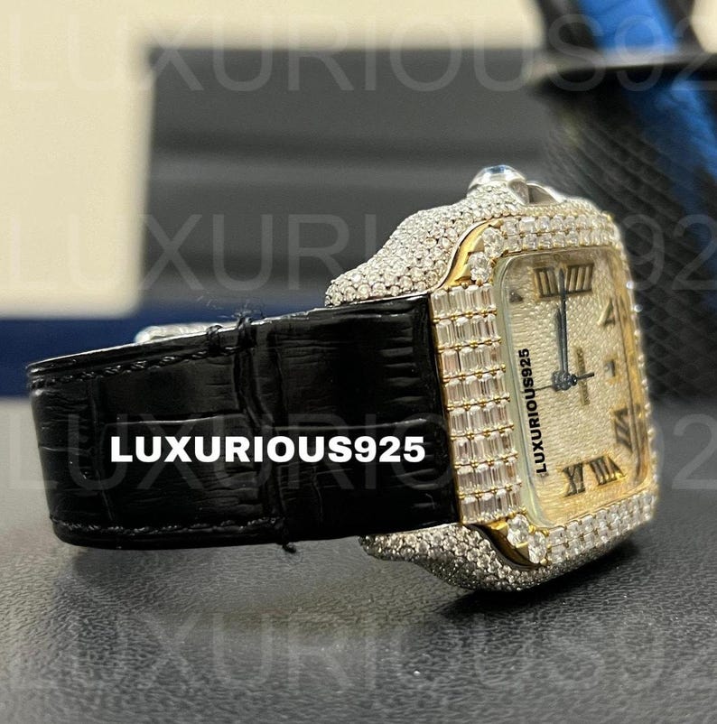 Premium VVS Moissanite Diamond Watch Automatic Movement Watch Fully ...