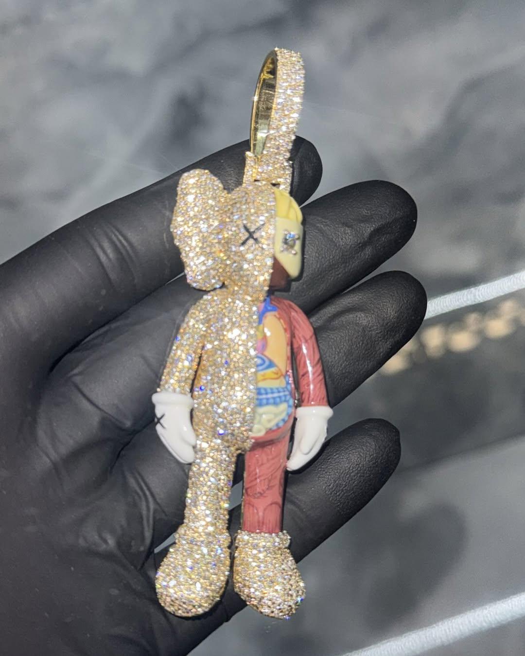 Custom 3D VVS Moissanite Cartoon Pendant 925 Silver Handmade Enamel ...