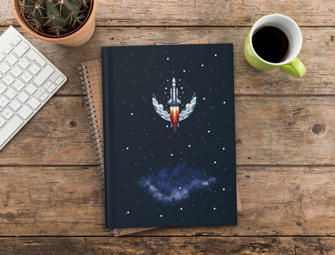 Space Rocket Ship - Hardcover Travel Notebook, Travel Journal ...