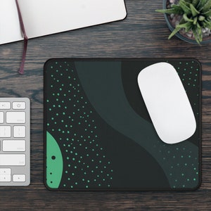 Green Abstract Desk Mat | Aesthetic Extra Large Mousepad | Extended ...