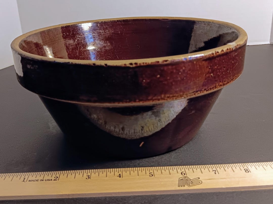 Brown Stoneware Crock Bowl - Etsy