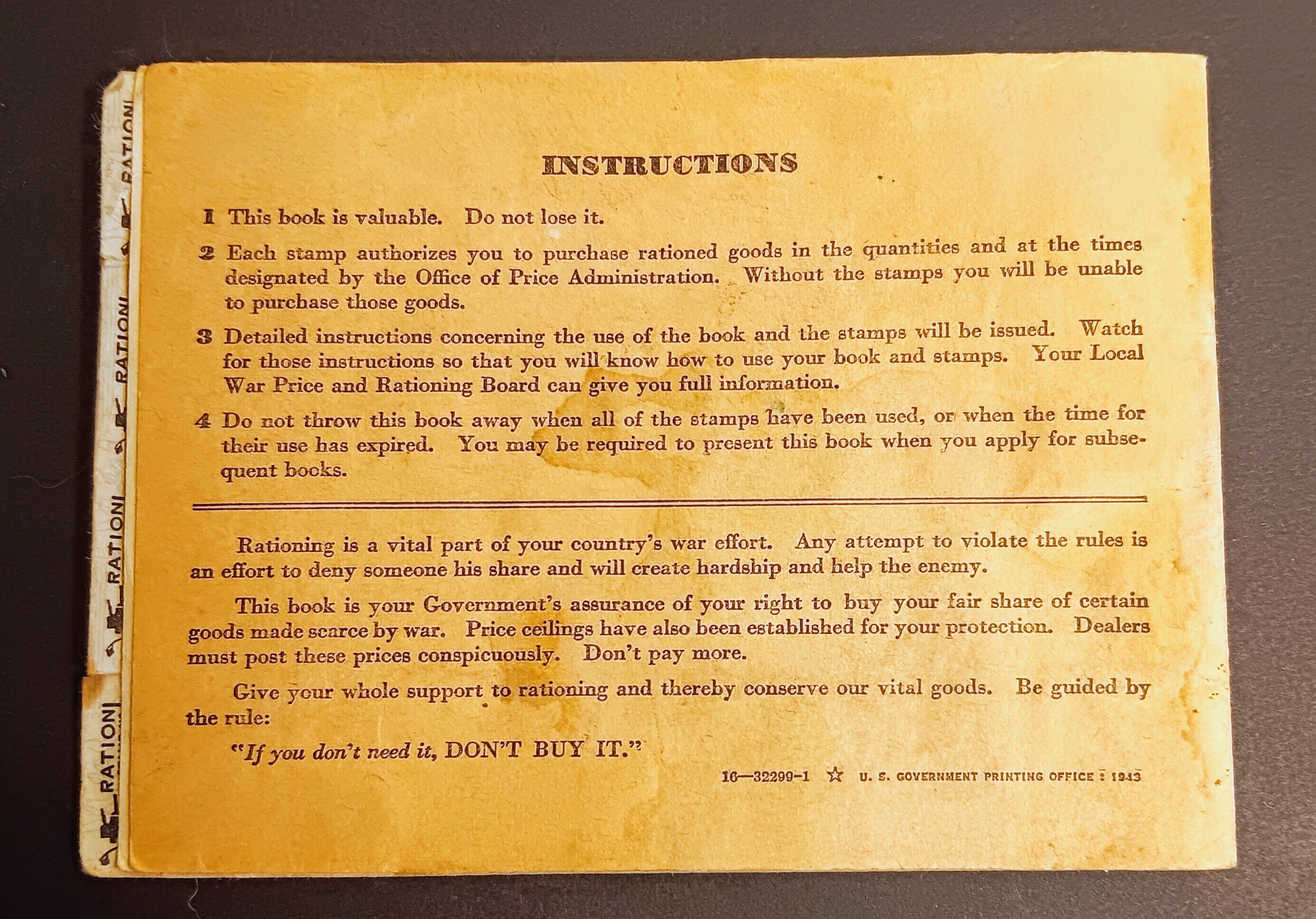 WWII War Ration Book No.3 - Etsy