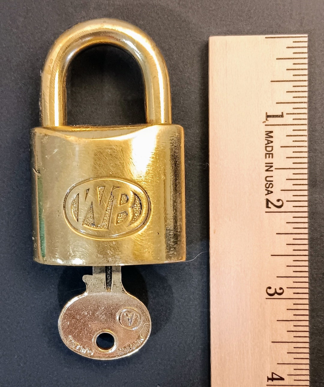 WB Solid Brass Padlock With Original Key - Etsy