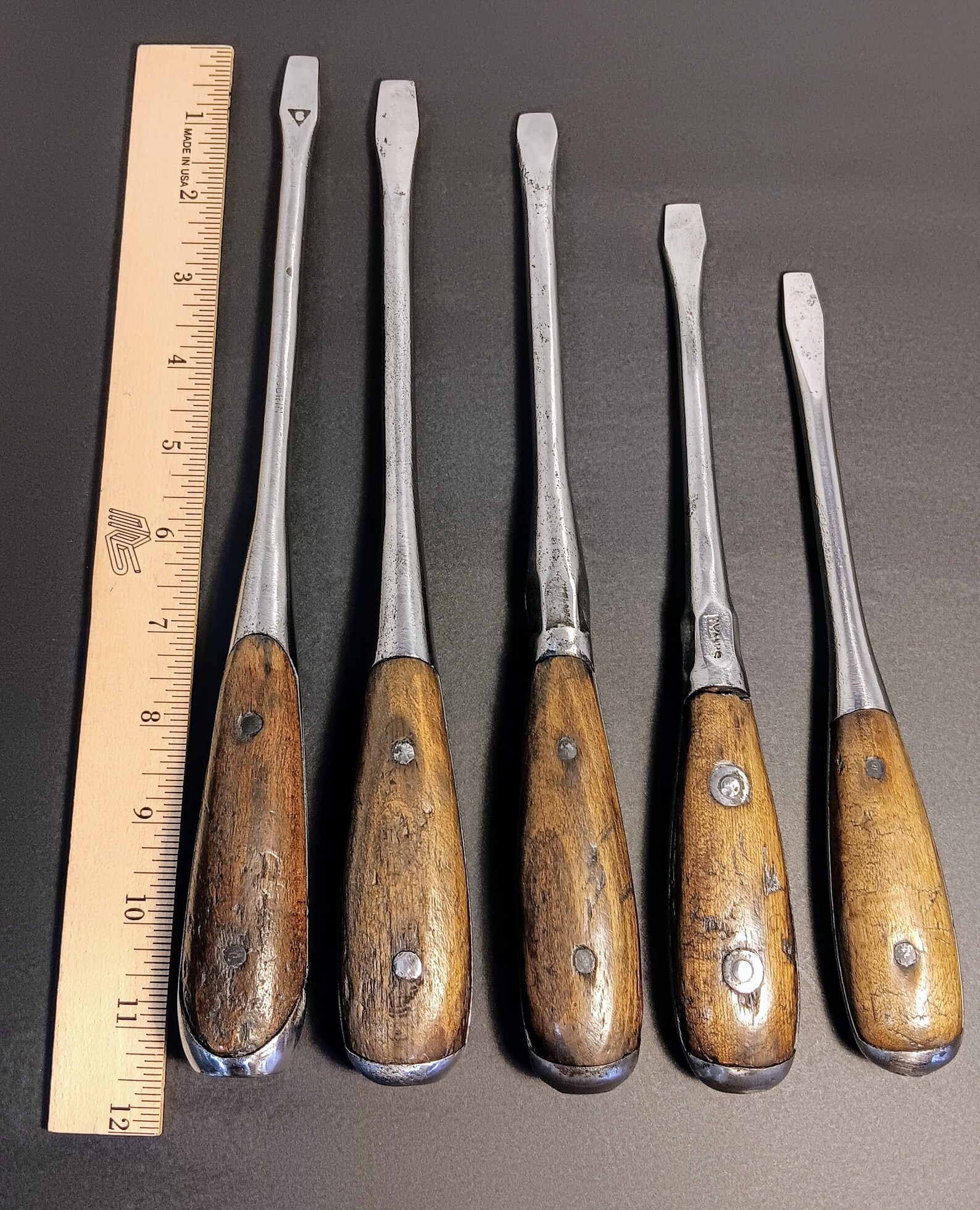 Antique 5pc Set of Split Wood Handle Flat Head Screwdrivers - Etsy