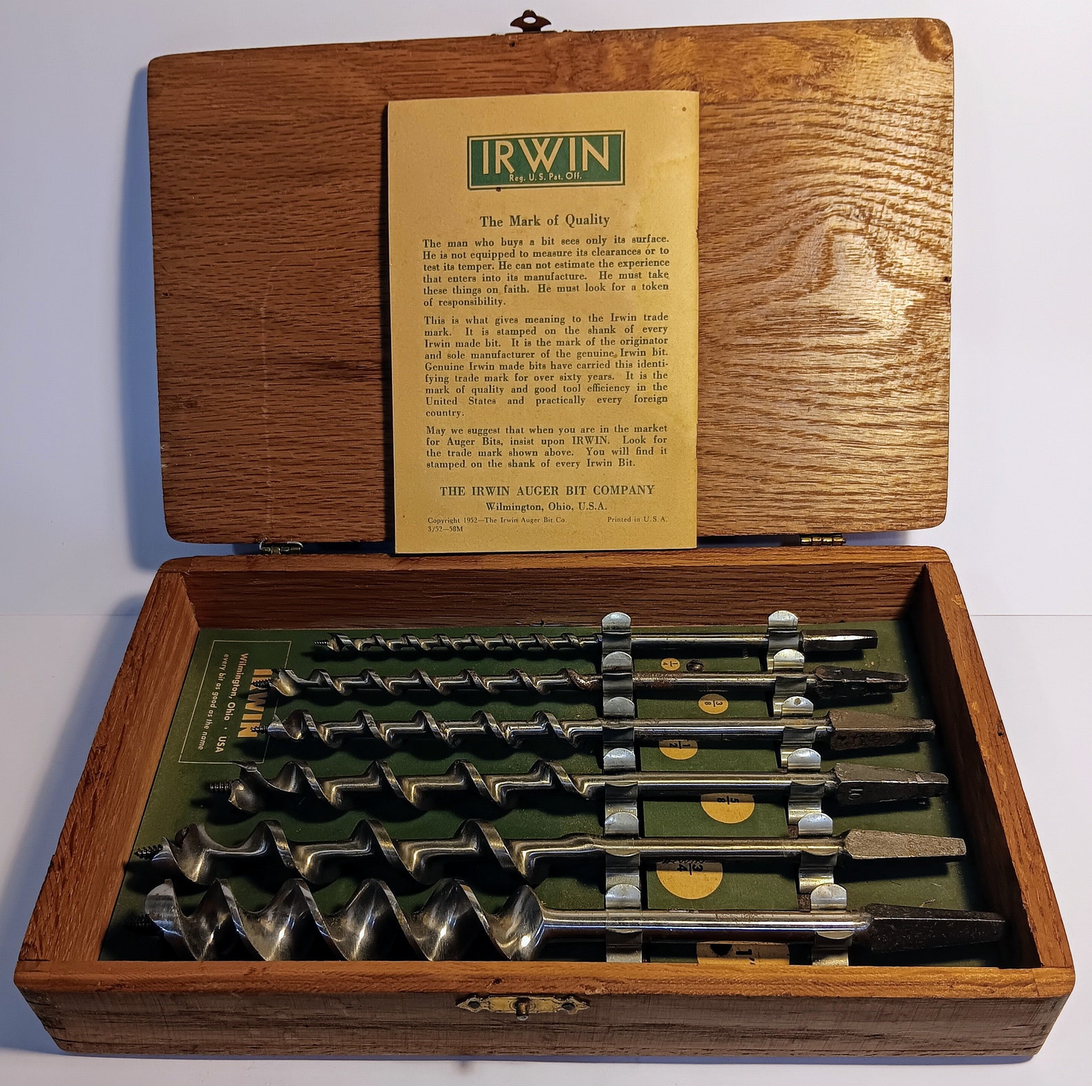 Irwin Vintage Wood Auger Drill Bit Set of 6pcs - Etsy