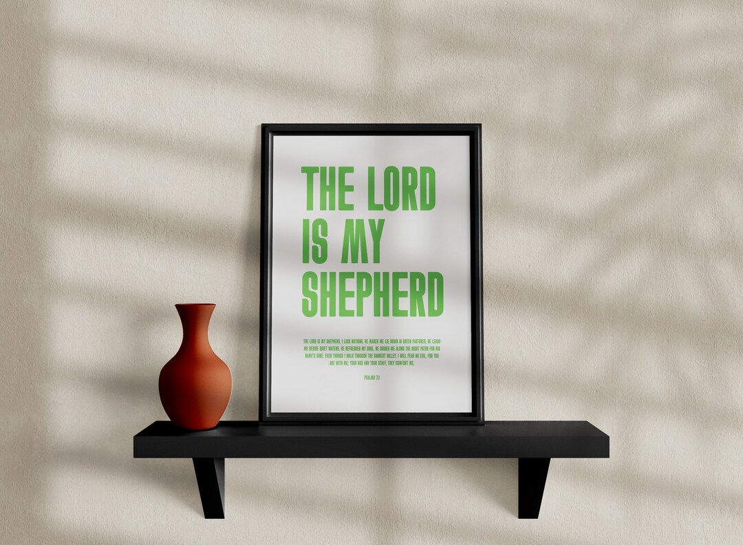 The Lord is My Shepherd Art Print Minimalist Christian Wall Art Psalm ...