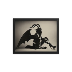 Vintage Baphomet Boudoir, Devil in Pearls and Kinky Boots Framed Art ...