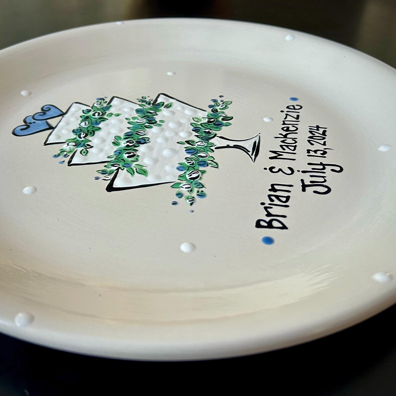 Personalized Hand Painted Wedding Plate – Custom Ceramic Platter - Etsy