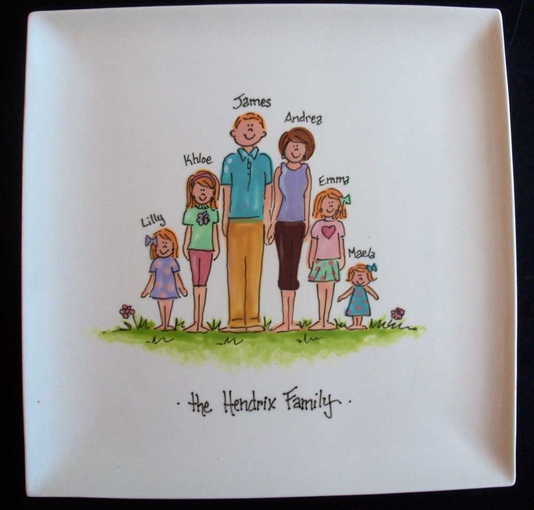 Personalized 10.25" Square Family Plate - Great Hostess Gift or Gift ...