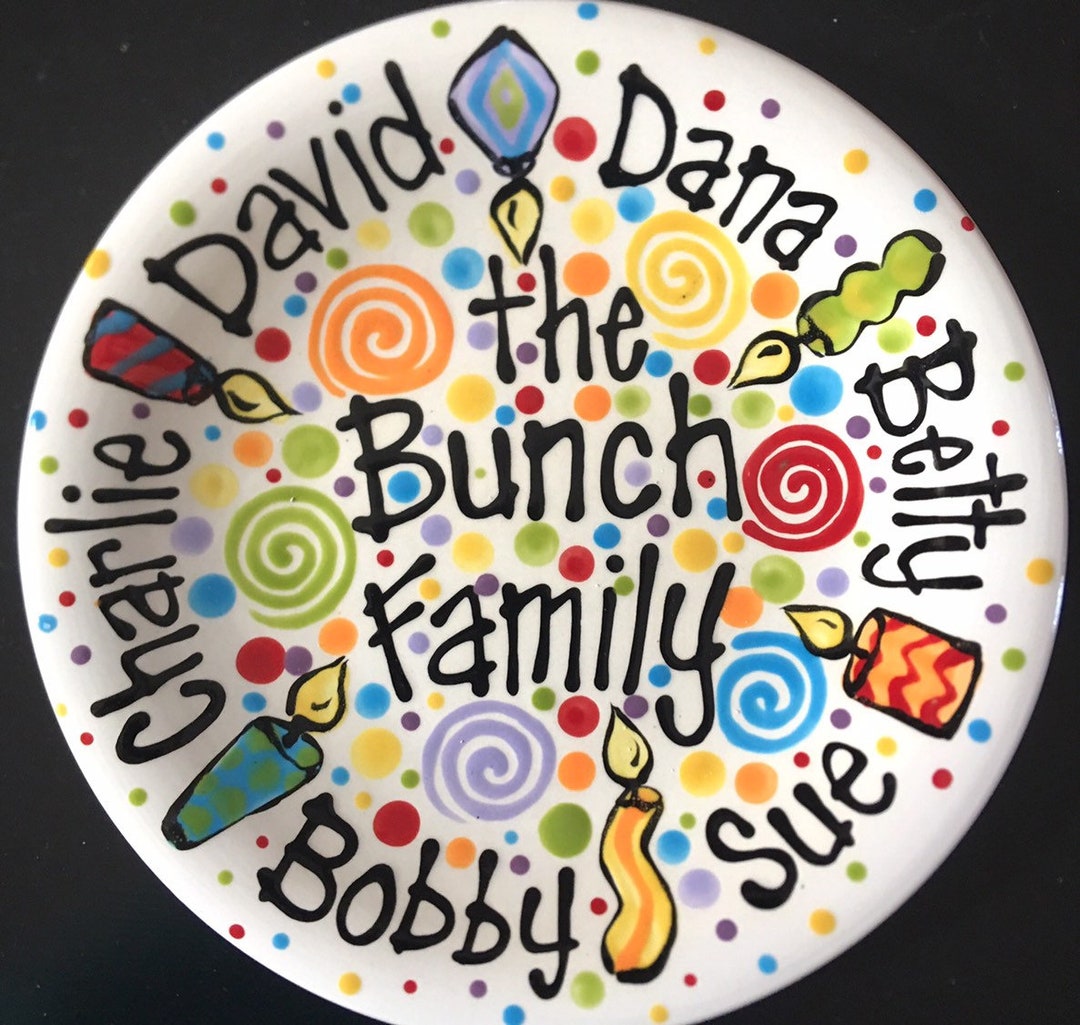 Personalized Family Special Day or Birthday Plate - Colorful ...