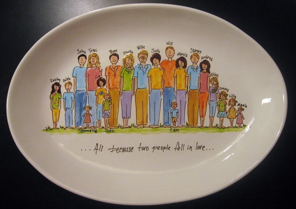 Personalized Family Platter - Handpainted 13 Inch Oval Family Platter ...