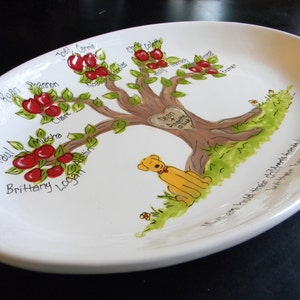 EXTRA Large Personalized Family Tree Platter - Handpainted 16 Inch Oval ...