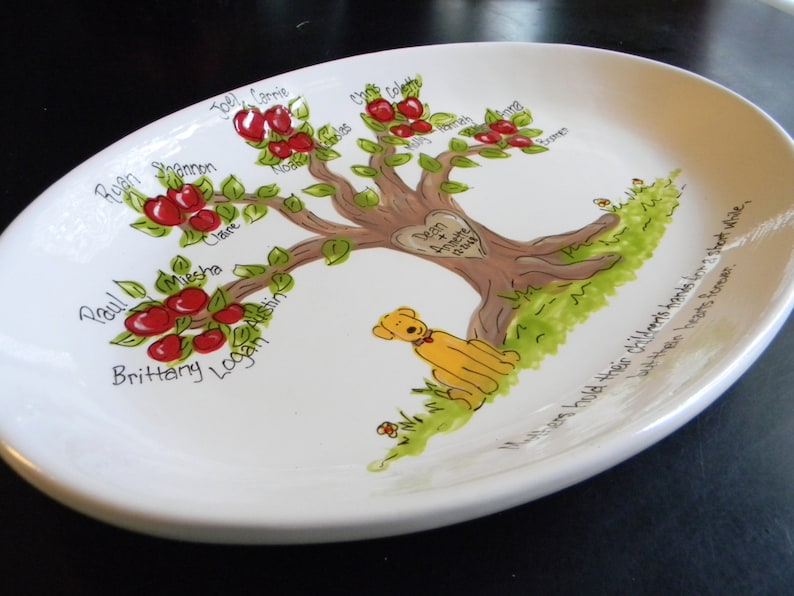 Large Personalized Family Tree Platter Handpainted 13 Inch | Etsy